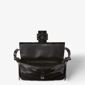 Fendi Baguette® 26424 Black Inlaid Hagfish Leather Bag